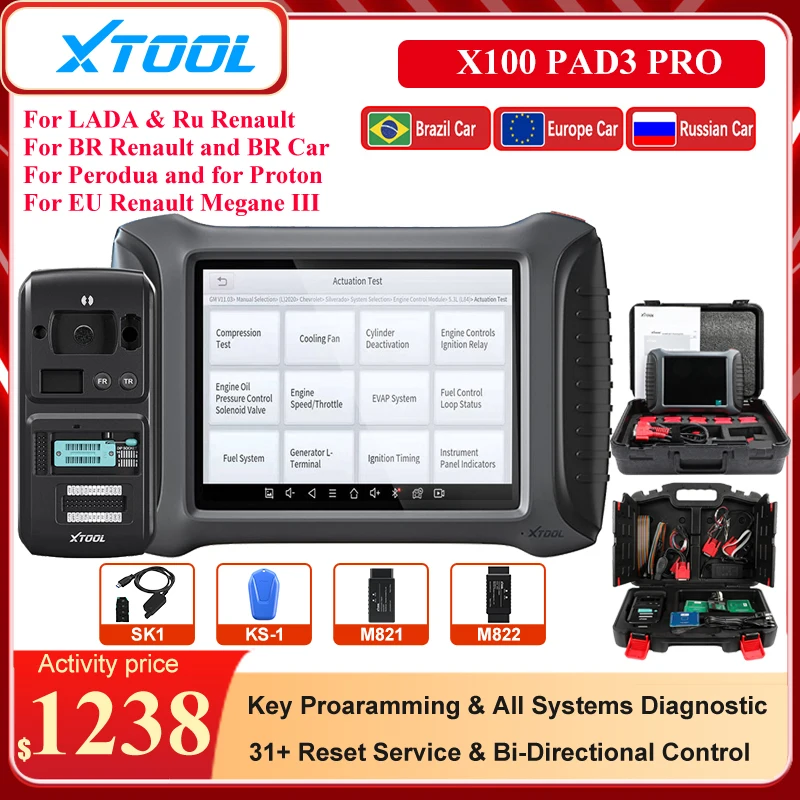 2023 XTOOL X100PAD3 Pro Key FOB Programming Tool with KC501 All Systems Diagnostic tools ...
