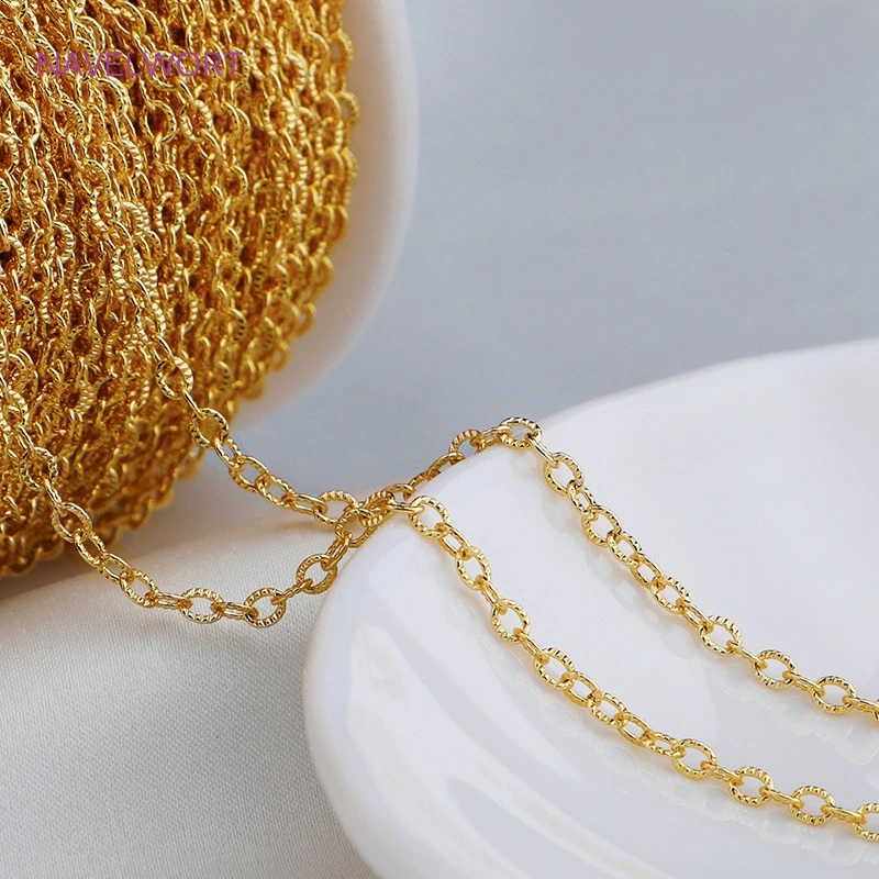 2-Sizes-14K-Gold-Plated-O-shaped-Texture-Chains-High-Quality-Pattern ...
