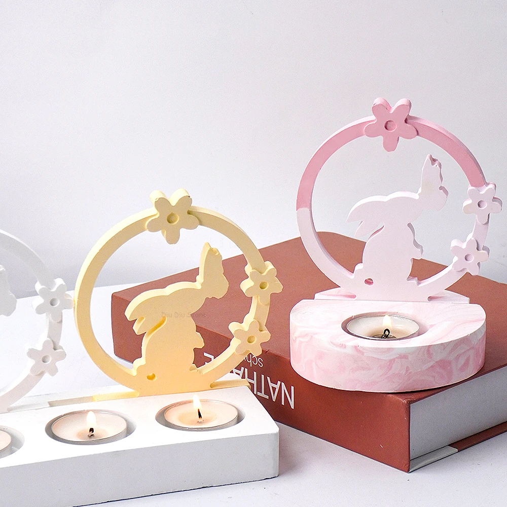Rabbit-Kiss-Butterfly-Candle-Holder-Silicone-Mold-DIY-Bunny-Ornament ...