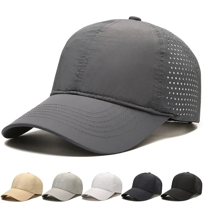 Solid-Color-Light-Plate-Men-s-Hat-Summer-Breathable-Large-Mesh-Cap-Fast ...