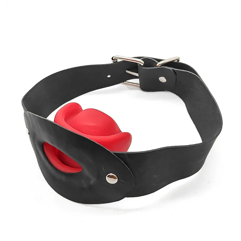 Bdsm Gag Harness Bondage Latex Mouth Plug Sex Slave Open Mouth Gag