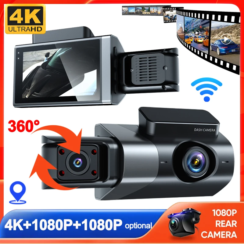 3Channel-Car-Dvr-4K-Dash-Cam-for-Cars-GPS-WIFI-Rear-View-Camera-for ...