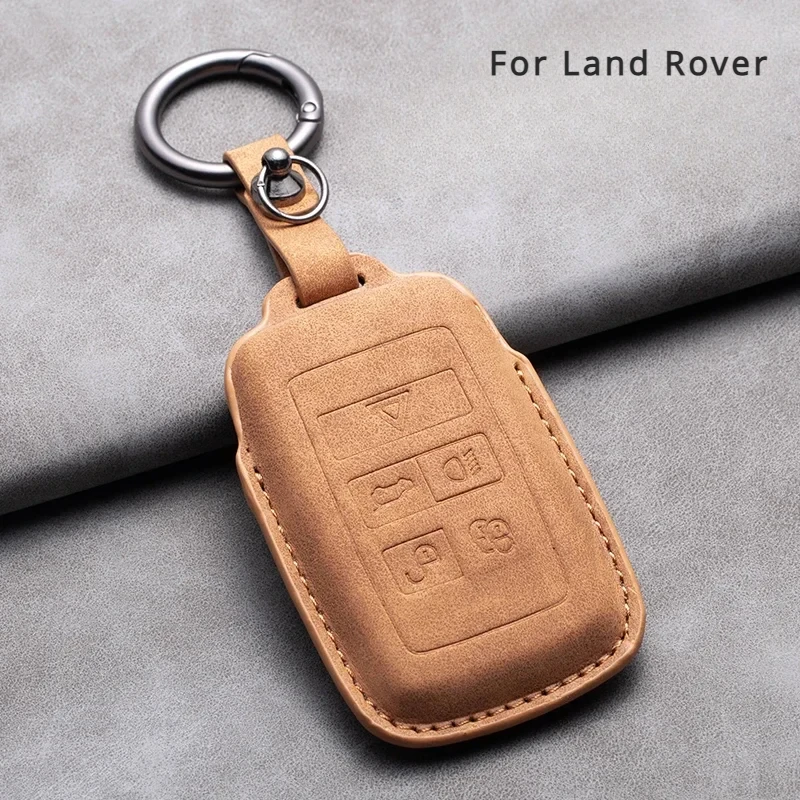 Leather-Car-Key-Case-Cover-Holder-Shell-Keychain-For-Land-Rover-Range ...