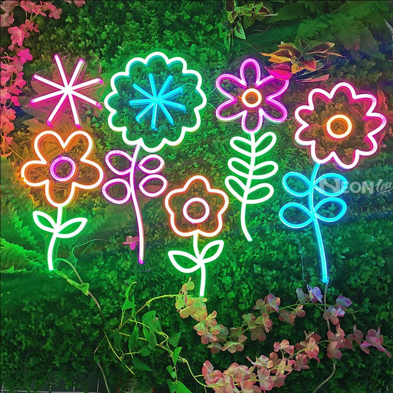 Bouquet-of-Flowers-Neon-Sign-Handmade-Bedroom-Neon-Lights-Perfect-Gift-Room-Decor-100-Handmade ...