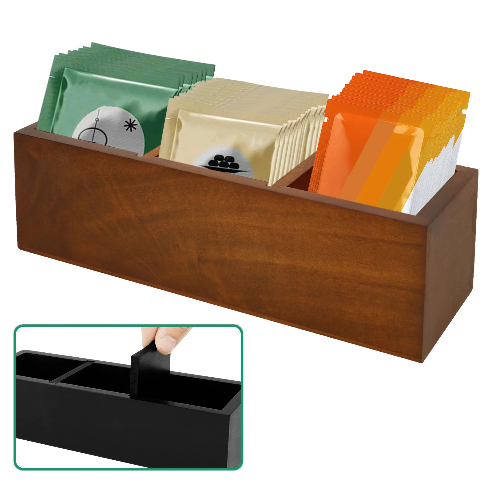 1PC New Tea Bag Holder Wooden Tea Bag Container Tea Bag Storage ...