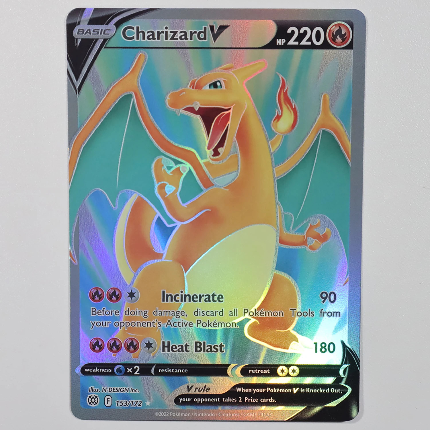 PTCGH Rainbow Foil Pokemon Single Card Holographic Shinny Charizard ...
