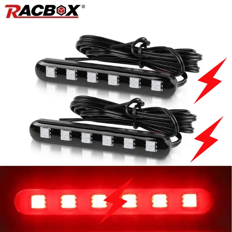 2PCS-Motorcycle-Led-Strobe-Flash-Light-Red-Tail-Brake-Lights-ATV-UTV ...