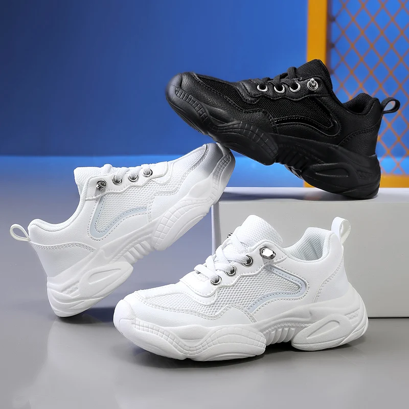 Designers-Shoes-Children-Girls-Sneakers-White-Black-Platform-Casual ...