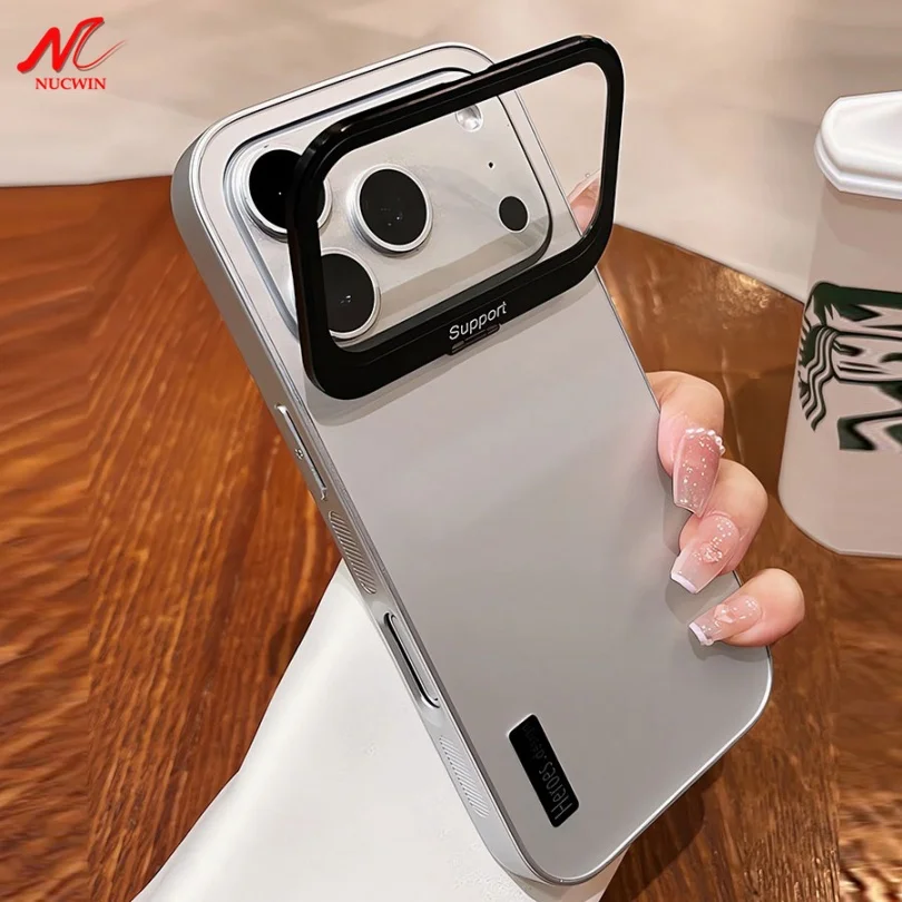 Luxury Lens Protect Stand Holder Bracke Matte Phone Case For iPhone 17 ...