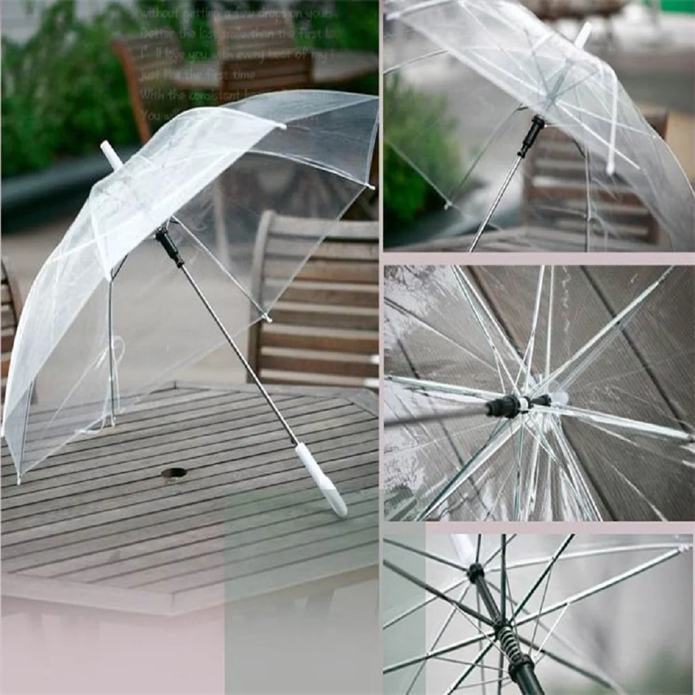 50PCS-Wholesale-Transparent-Multicolor-Umbrellas-Clear-PVC-Umbrellas ...
