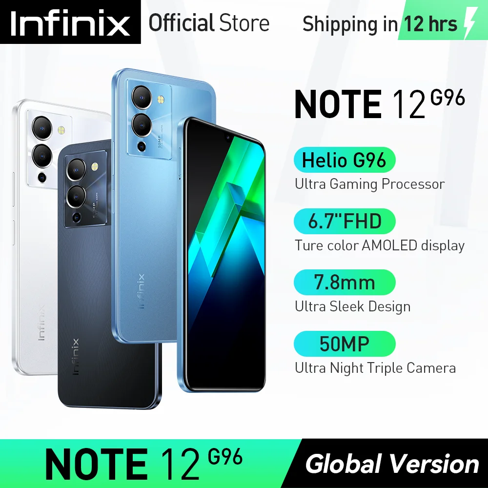* World Premiere * Infinix NOTE 12สมาร์ทโฟน Helio G96 Gaming 6.7 "FHD ...