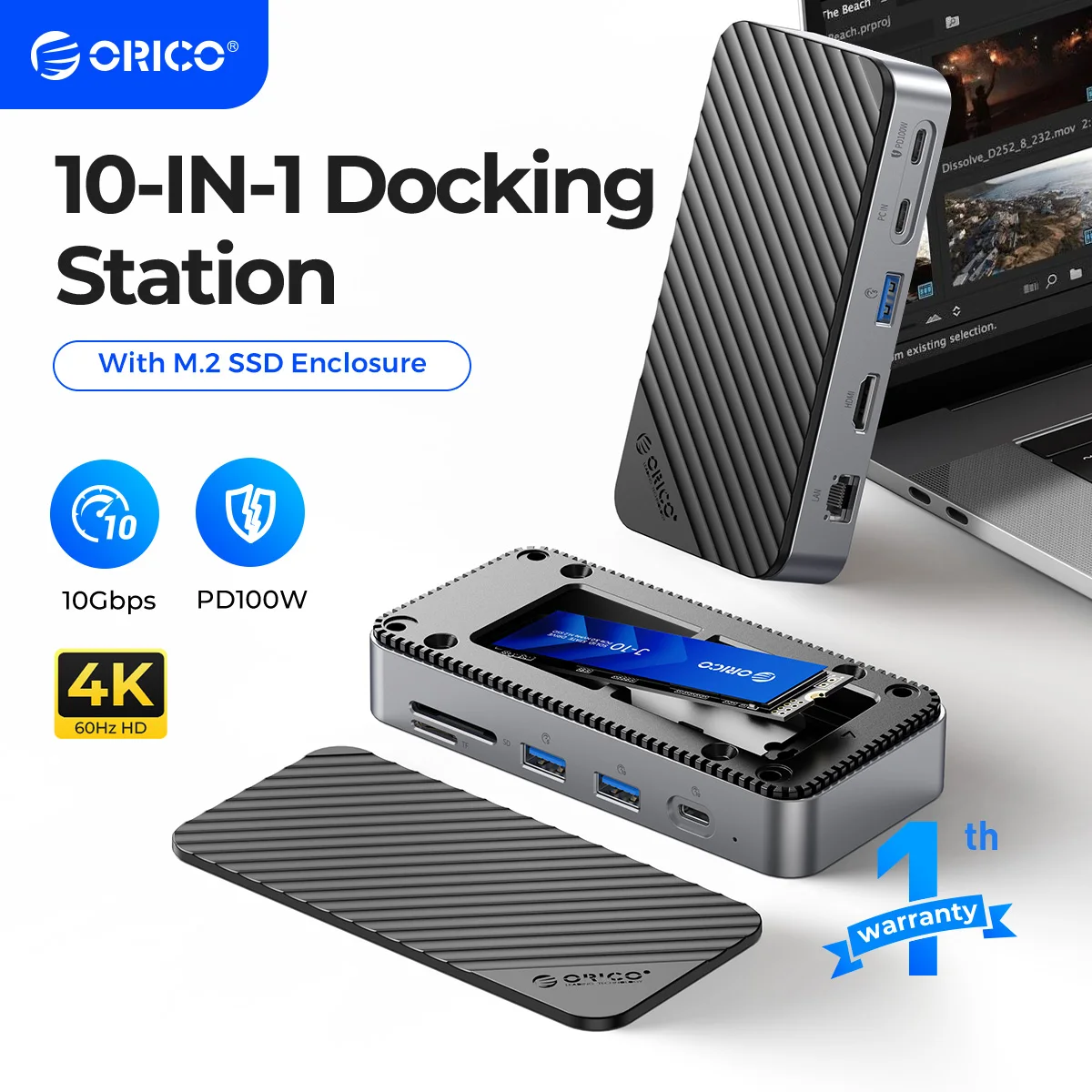 ORICO-M-2-SSD-Enclosure-with-10-in-1-Docking-Station-USB-C-10Gbps-PD ...