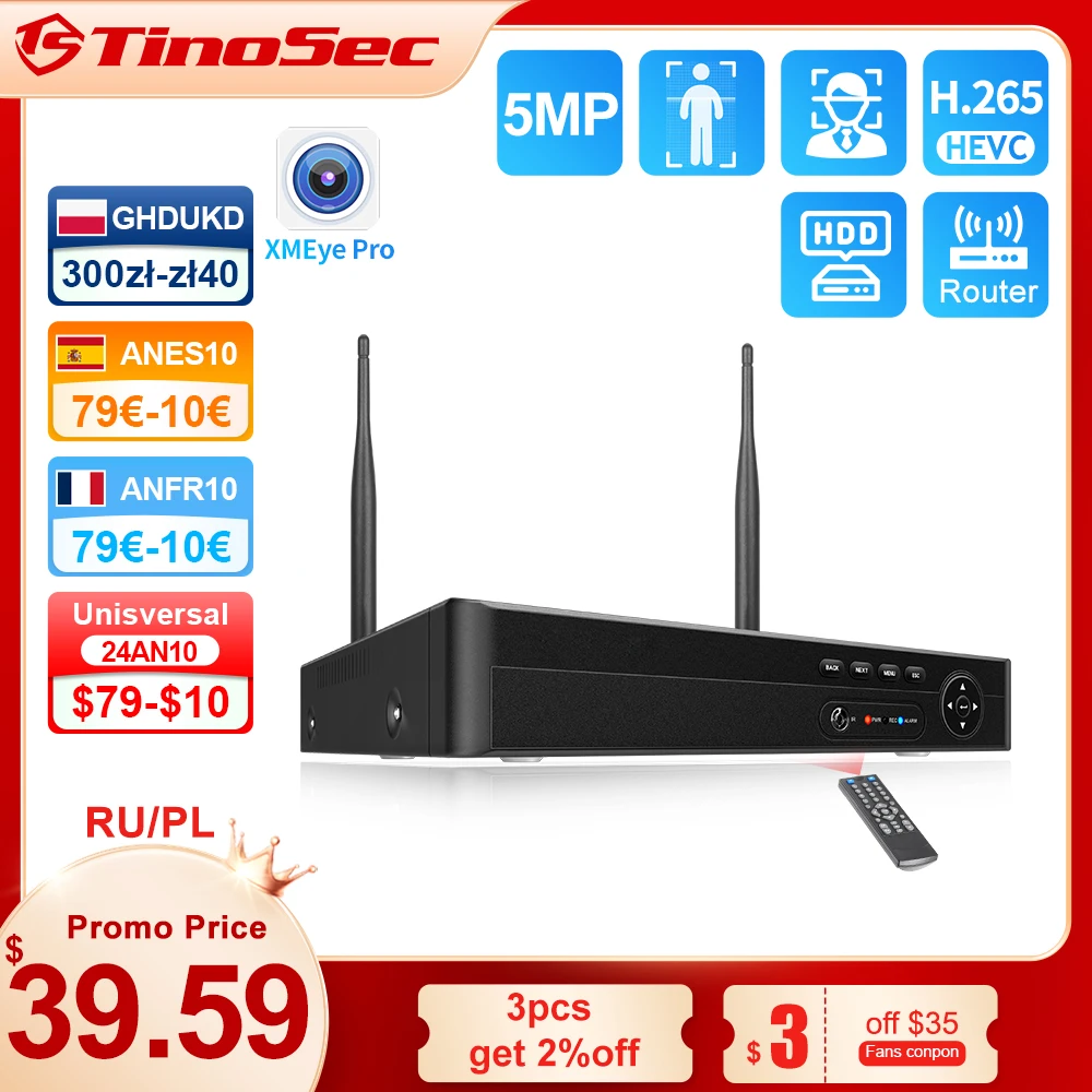 TinoSec-WiFi-Network-Video-Recorder-H-265-8CH-Security-Camera-NVR ...