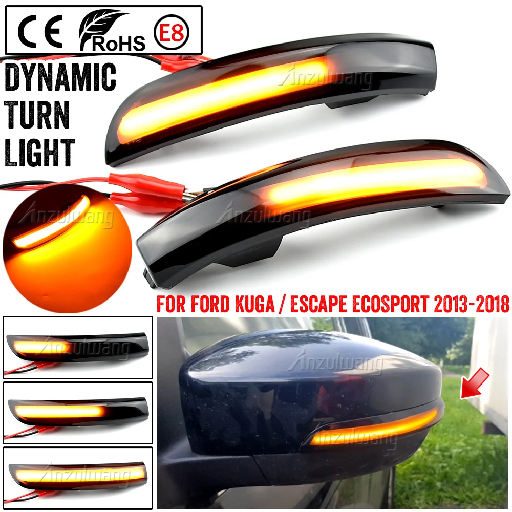2 Pieces Dynamic Blinker LED Turn Signal Lights Side Mirror indicator ...