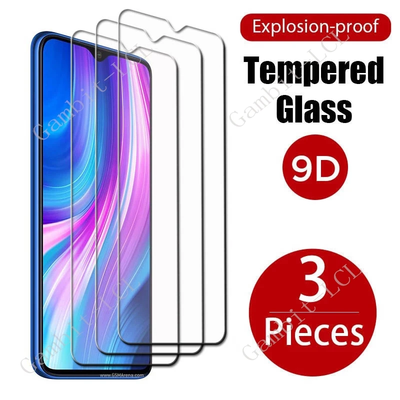3PCS 9H Original For Xiaomi Redmi Note 8 Pro Tempered Glass Protective ...
