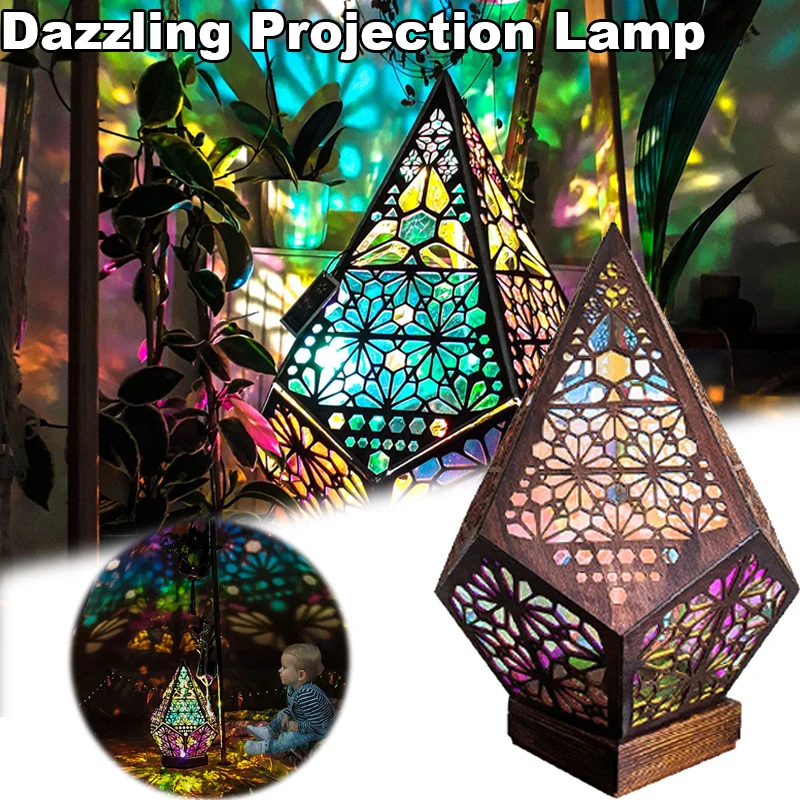 Wooden-Floor-Lamp-Projection-Night-Lamp-Bohemian-Colorful-Projector ...