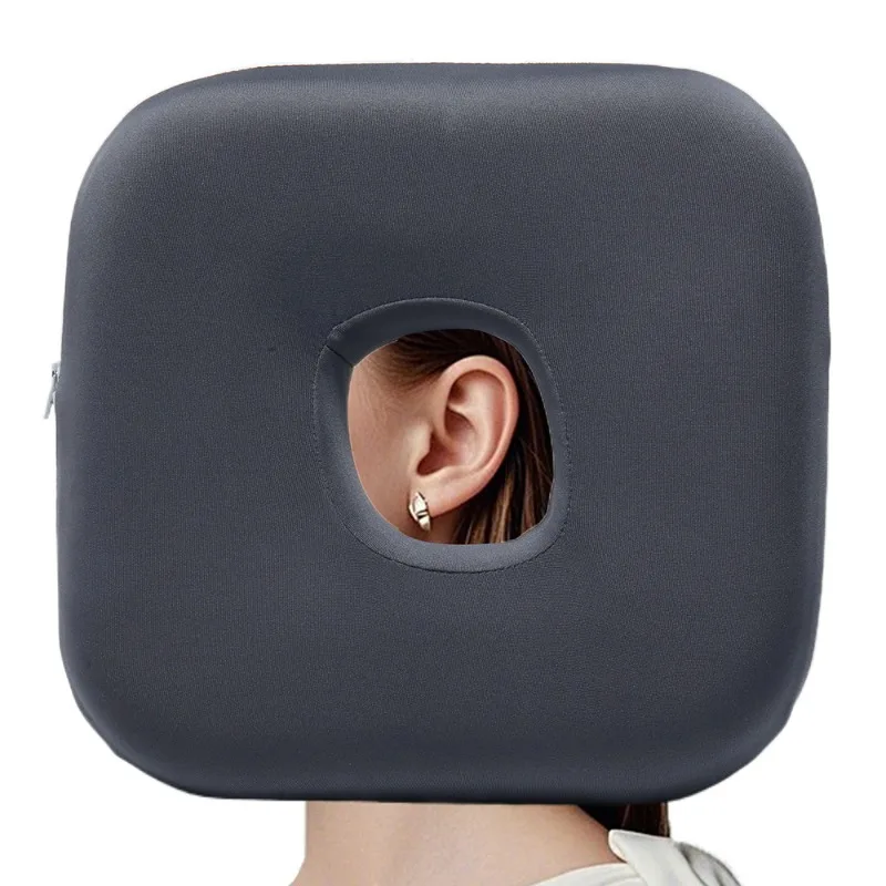 Oreiller à trou d'oreille en mousse à mémoire de forme pour dormeurs ...