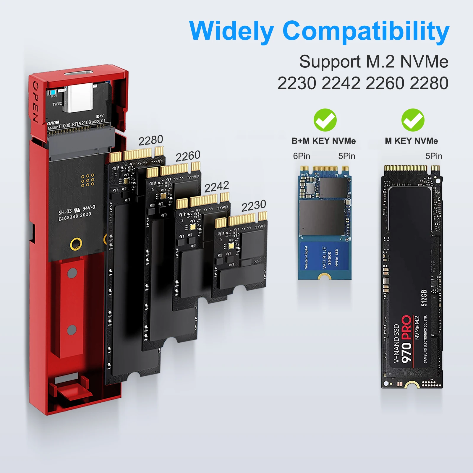 Shop Generic M.2 Nvme Enclosure Usb3.1 Gen2 10gbps Ssd Nvme M2 Case M 2 ...