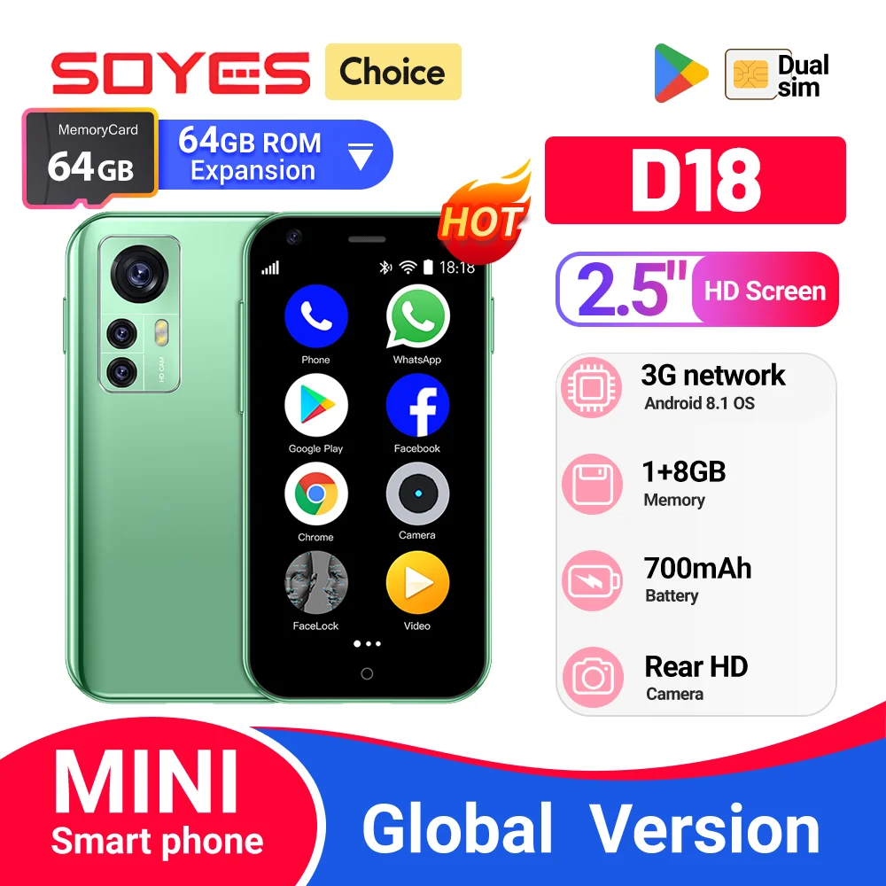 SOYES-D18-Mini-Android-smartphone-3G-network-quad-core-700mAh-rear-5 ...