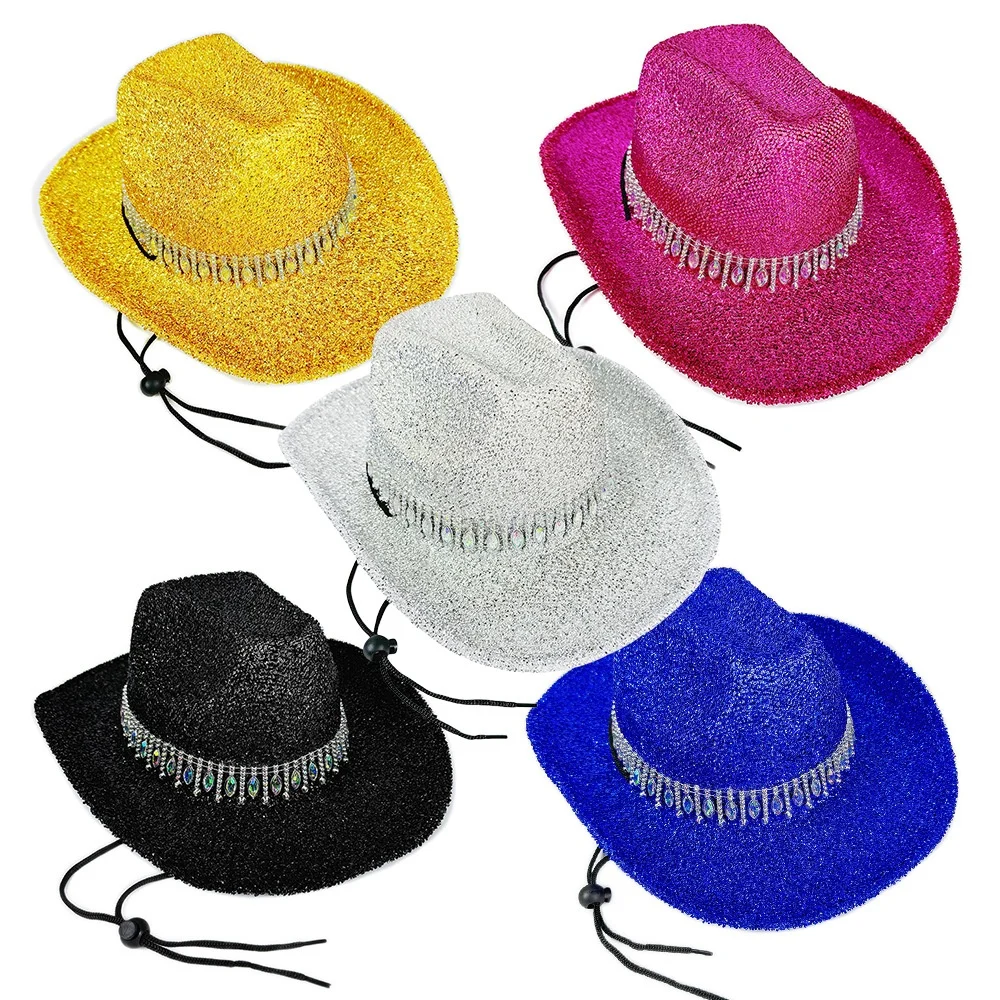 Sombrero occidental brillante, sombrero de vaquero moderno con forma de ...