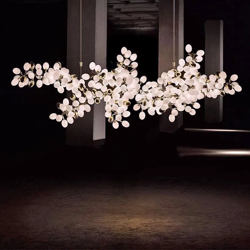 LED Chandelier Lighting Living Room Postmodern Long Hanging Lamp Grape ...
