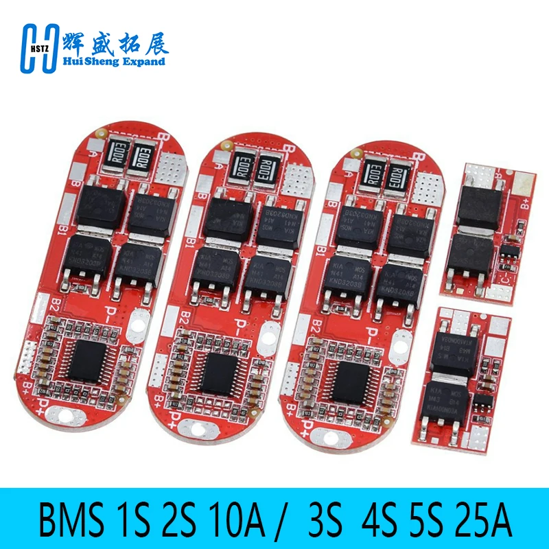 Módulo de placa de circuito de protección de batería de litio, Bms 1s, 2s, 10a, 3s, 4s, 25a, Bms ...
