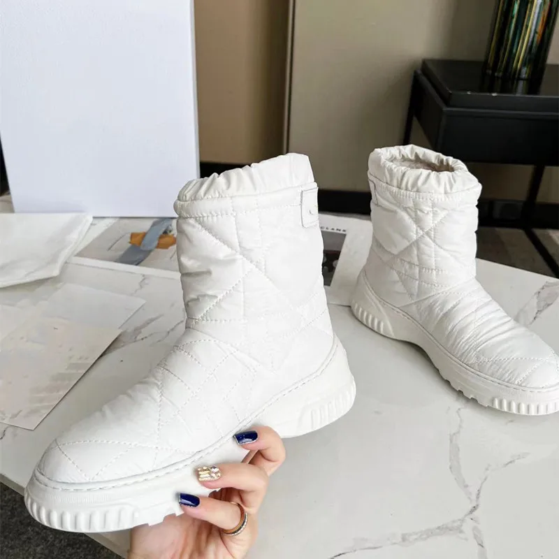 2022 inverno mulheres botas de neve para baixo designer ankle bootie fundo grosso dedo do pé ...