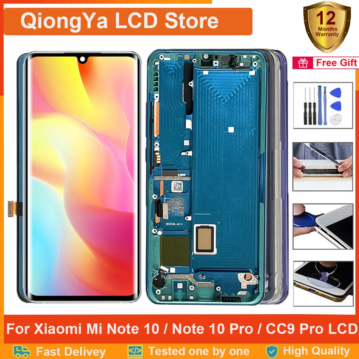 Original 6.47" Cc9 Pro Display For Xiaomi Mi Note 10 / Note 10 Pro / Note 10 Lite M1910f4s Lcd ...