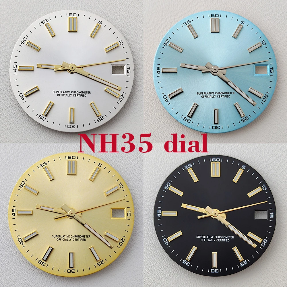 28-5mm-NH35-dial-Watch-dial-ice-blue-Luminous-dial-Suitable-for-NH35 ...