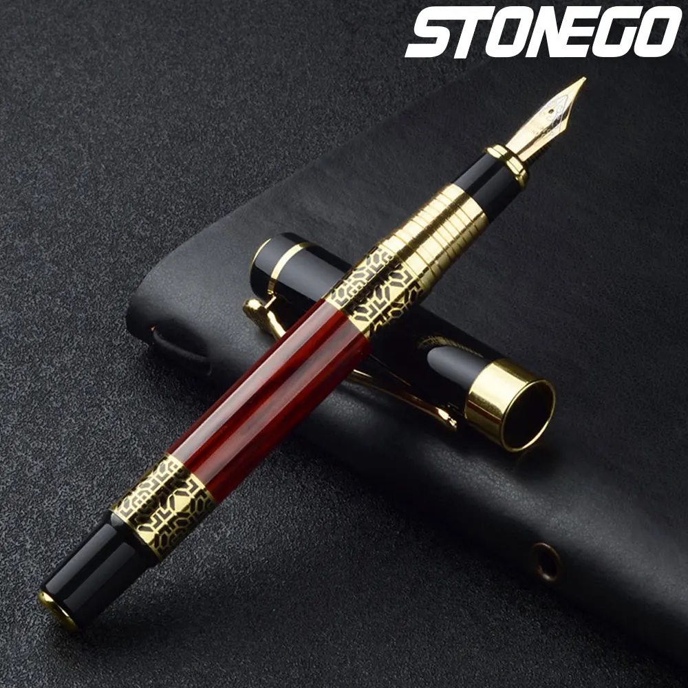 STONEGO Classic Design Rosewood Color Brand Metal Ink Fountain Pen ...