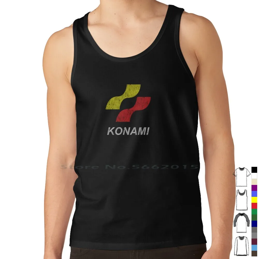 Konami-Logo-Original-Distressed-Tank-Top-Pure-Cotton-Vest-Konami ...