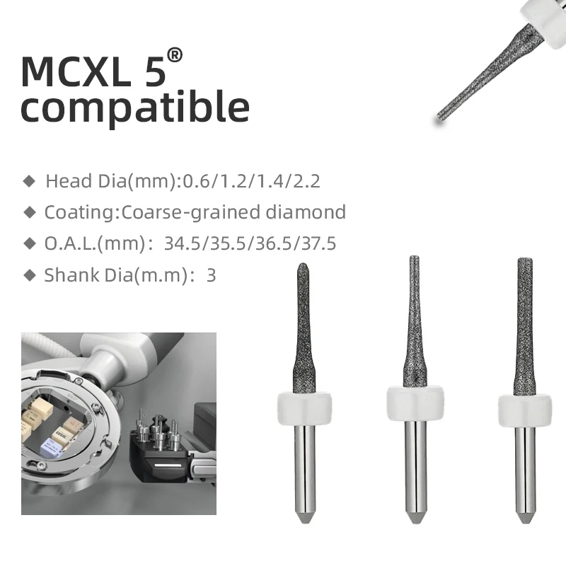 Sirona mcx5 in stock Lithium Disilicate Milling Bur Dental Laboratory Grinding Burs for sale ...