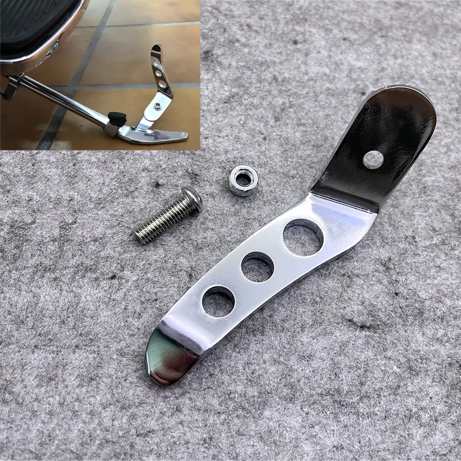 1-Set-Chrome-Alloy-Motorcycle-Stand-Kickstand-Extension-Kit-For-Harley ...