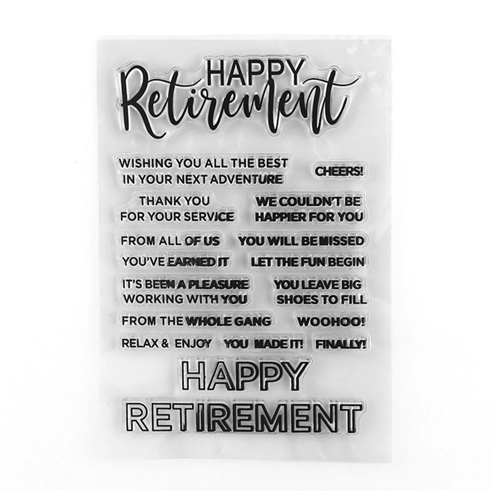Happy Retirement Clear Stamps and Cutting Dies For DIY Craft Making ...