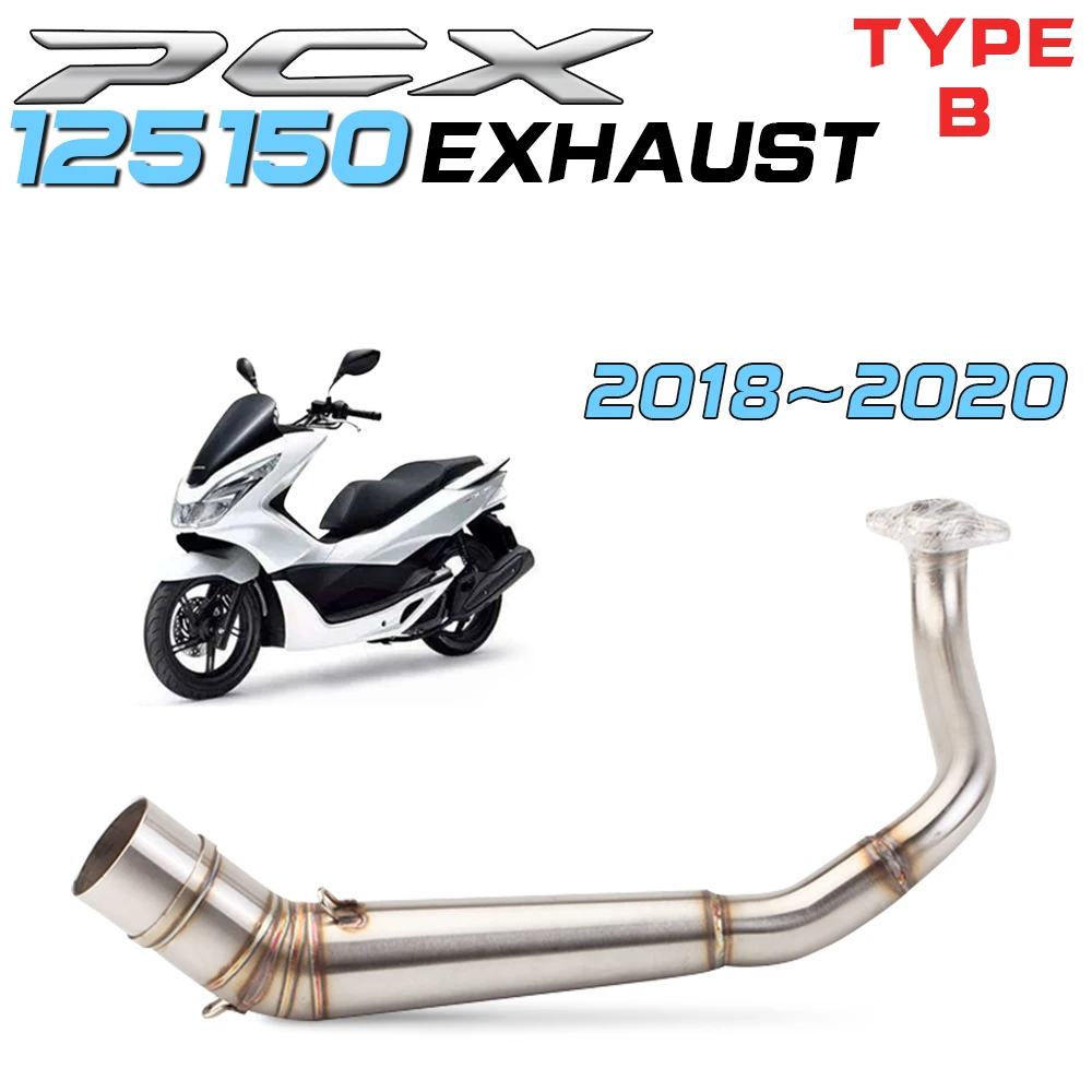 PCX 125 150 Motorcycle Scooter Exhaust Muffler Full System Middle Pipe ...