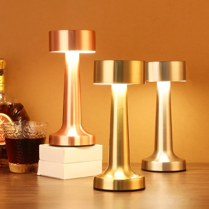 Retro-LED-Rechargeable-Touch-Metal-Table-Lamp-3-Colors-dimmable ...