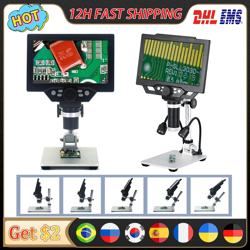 G1200 G1600 Digital Electronic Microscope 1-1600x Amplification ...