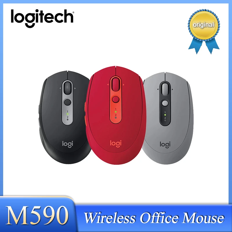 Logitech M590 Wireless Mute Bluetooth Mouse 2.4GHz Unifying Dual Mode ...