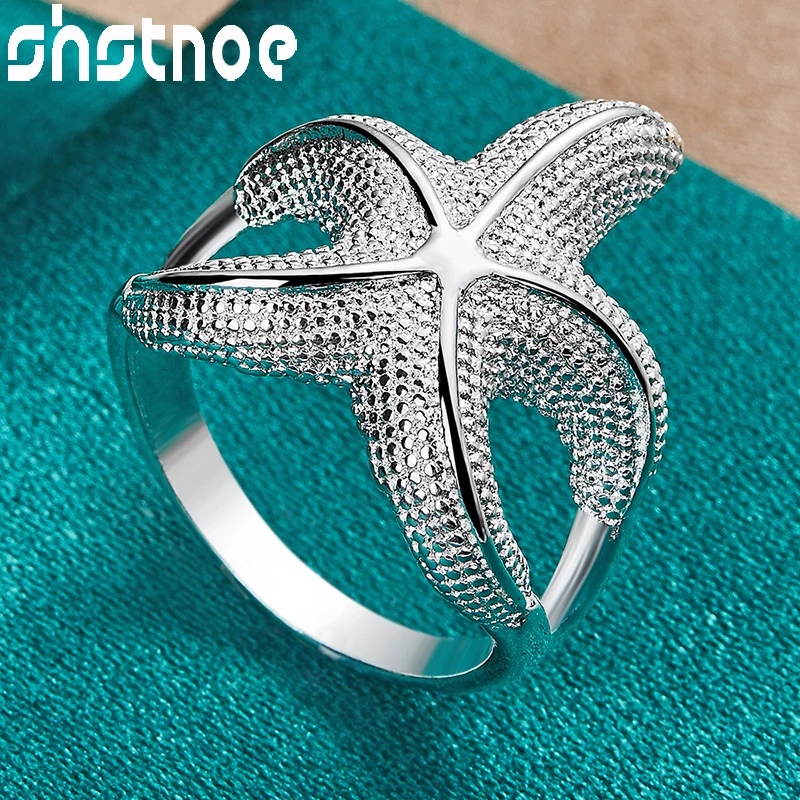 SHSTONE-925-Sterling-Silver-Big-Starfish-Rings-For-Women-Engagement ...