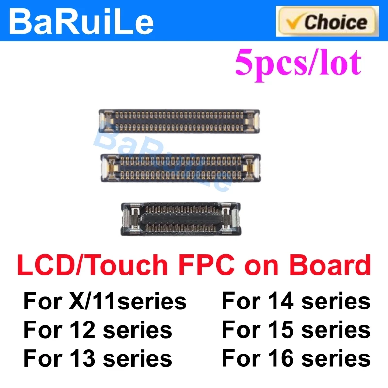 BaRuiLe 5pcs LCD Display Touch FPC Connector For iPhone 11 12 13 14 Pro ...