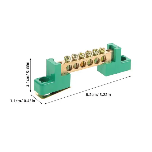 Electrical Panel Grounding Kit 6 Terminal Ground Bar Kit - Copper Bus ...