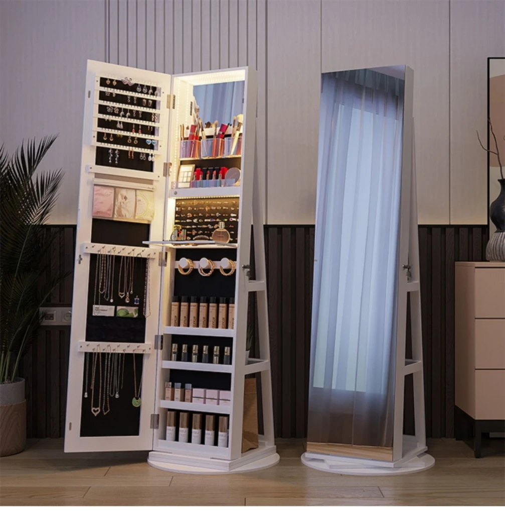 Floor-to-ceiling mirror with light, jewelry cabinet, dressing mirror ...