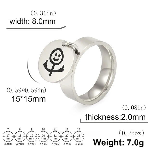 Dreamtimes Simple Trend Ring With Funny Middle Finger Stickman Pendant ...