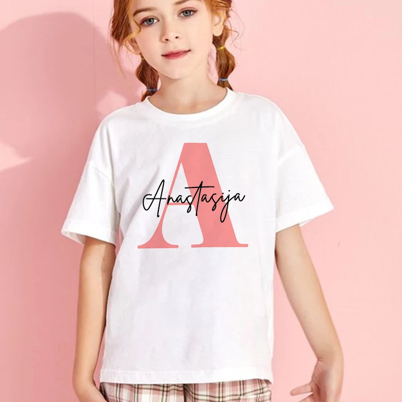 Personalised-Initial-Girls-T-shirt-Custom-Baby-Girl-Name-Clothes-Summer ...