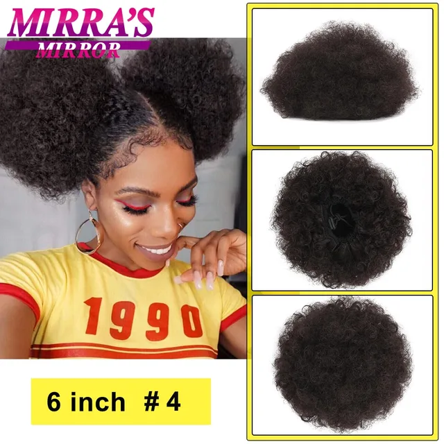 10 Inch Afro Puff Drawstring Ponytail Extension for Black Women ...
