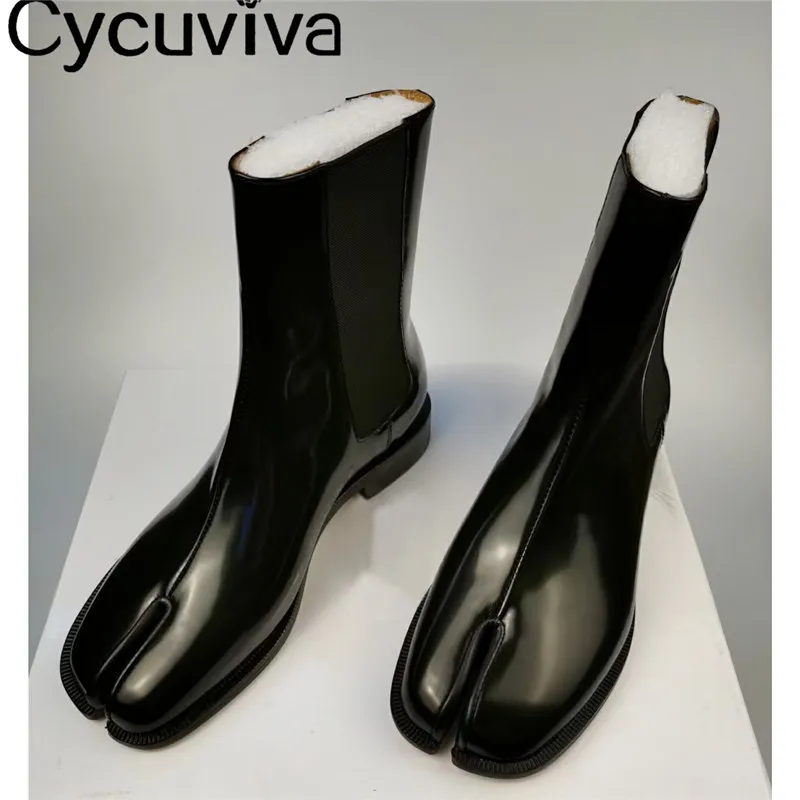 Botas-Punk-con-punta-dividida-para-hombre-chanclas-de-tac-n-plano ...