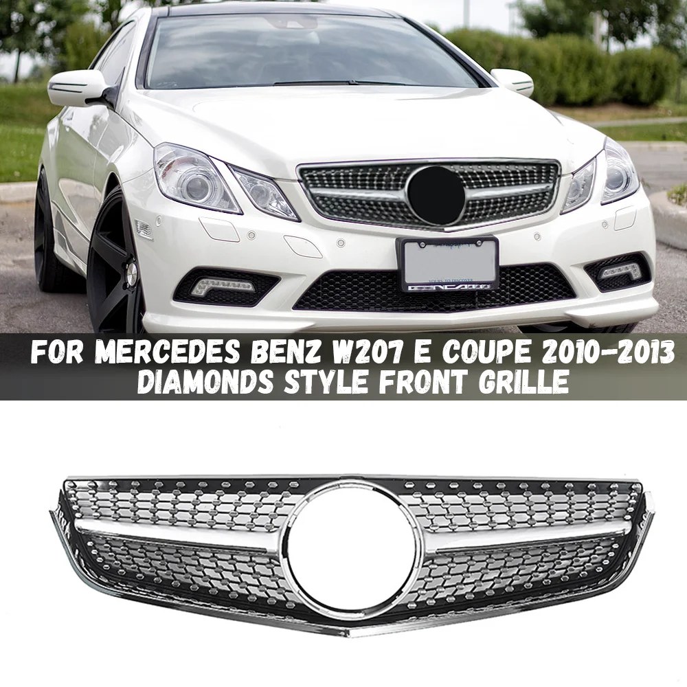 Front Bumper Grille Racing Grill Diamond Style For Mercedes Benz E ...