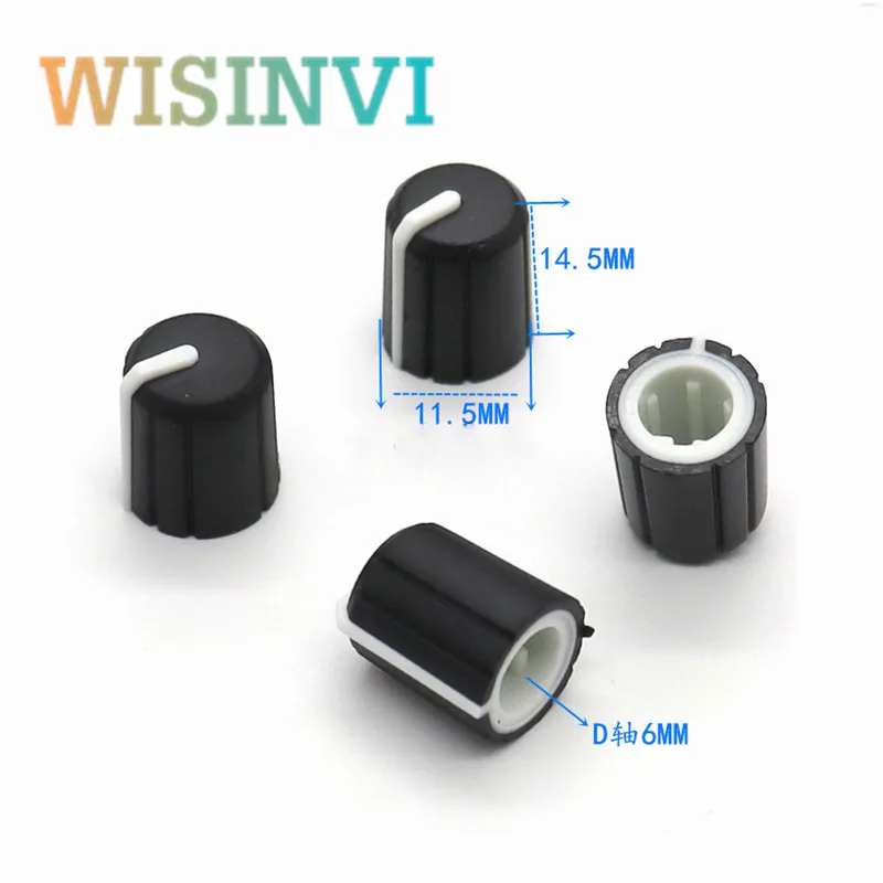 10-100PCS-11-5-14mmblack-rubber-knob-half-handle-D-shaped-inner-hole ...