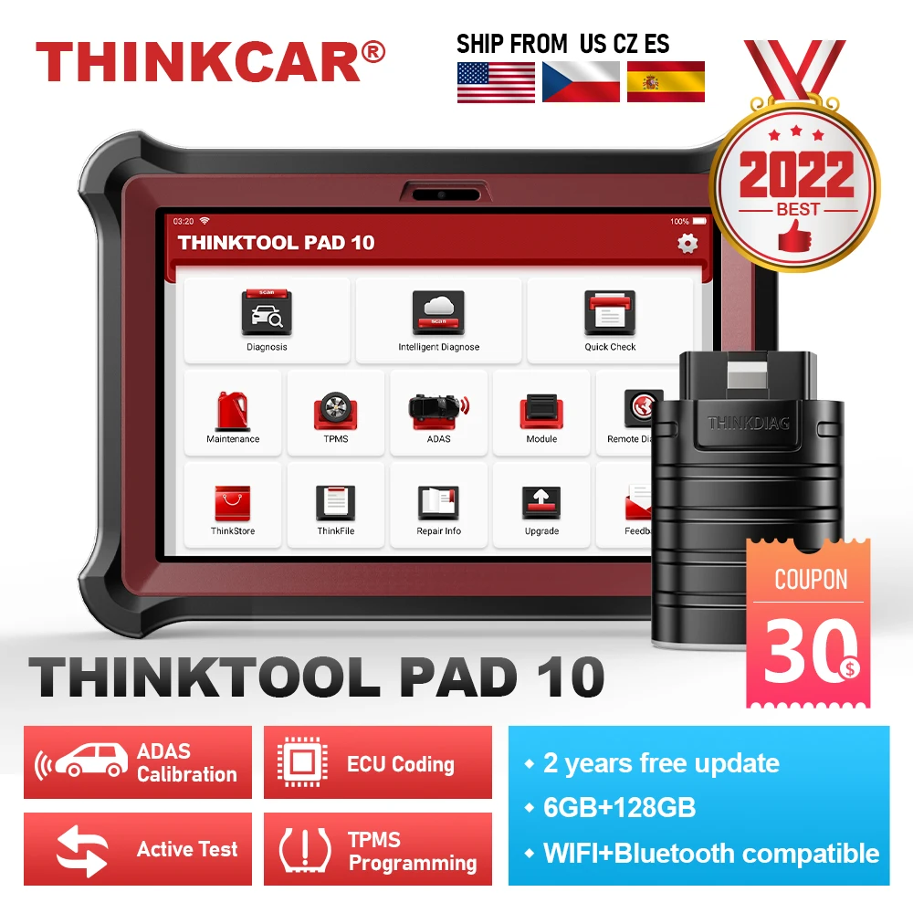 2022 THINKCAR THINKTOOL PAD 10 OBD2 Automotive Scanner Full System ...