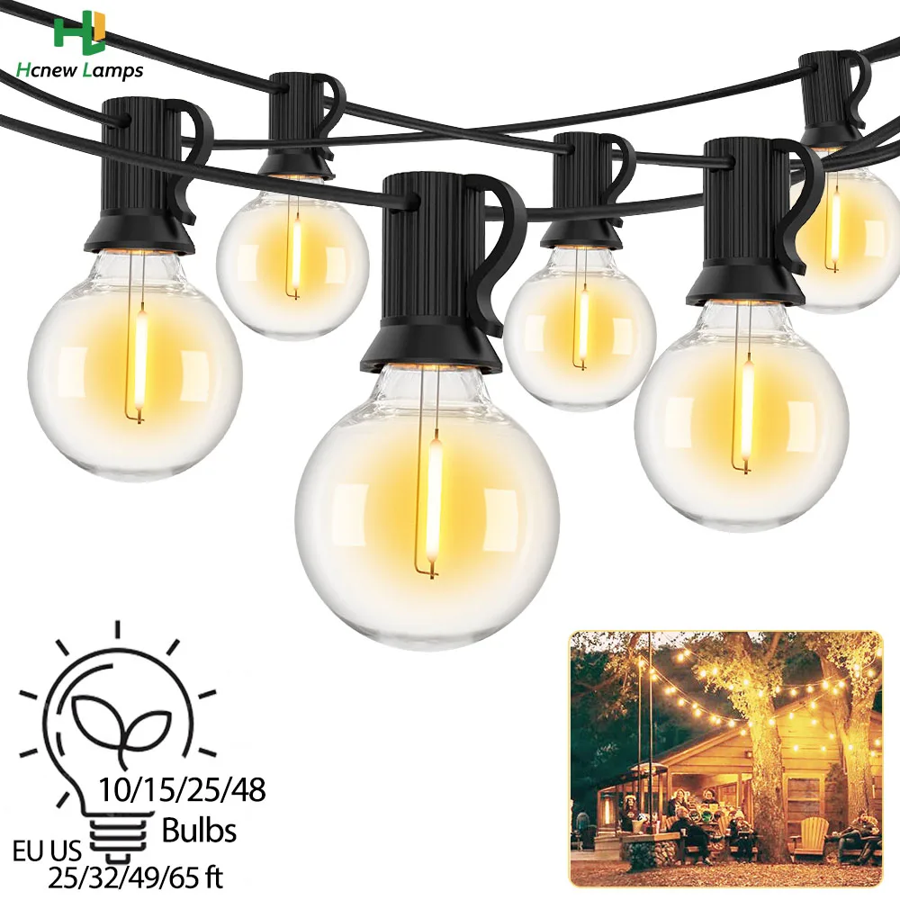 Shatterproof-LED-Globe-String-Light-G40-Outdoor-Light-Garland-1W-E12 ...